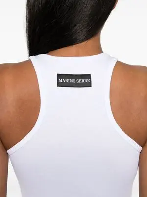MARINE SERRE Logo Cotton Tank Top