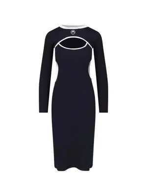 MARINE SERRE Moon Cutout Midi Dress - Multicolor
