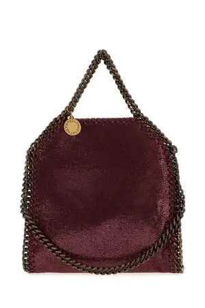 Stella McCartney Burgundy Shaggy Deer Micro Falabella Handbag - Red
