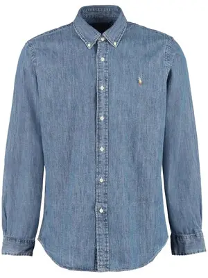 Polo Ralph Lauren Long Sleeve Sport Shirt In Denim - Blue