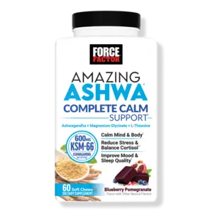 FORCE FACTOR Amazing Ashwa Complete Calm Support Soft Chews Blueberry Pomegranate - One-color