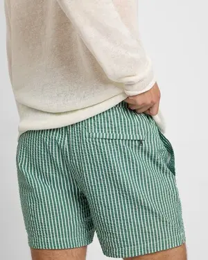 Onia Seersucker Charles 5" Swim Trunk
