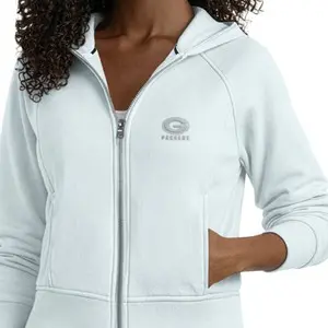 STARTER Green Bay Packers Cropped Pastels Full-zip Hoodie