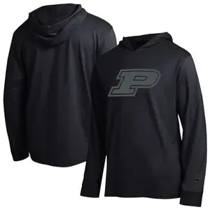 Champion Purdue Boilermakers Tonal All-star Long Sleeve Hooded T-shirt - Black