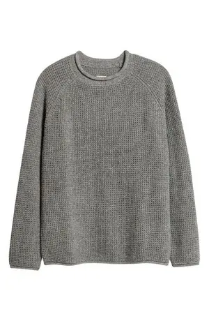 FLINT & TINDER BY HUCKBERRY Cotton Rollneck Waffle Sweater - Light Grey