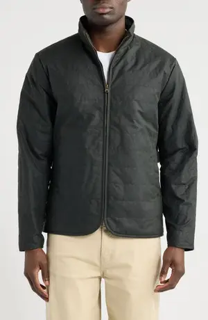 FLINT & TINDER BY HUCKBERRY York Quilted Waxed Jacket - Dark Olive
