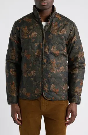 FLINT & TINDER BY HUCKBERRY York Quilted Waxed Jacket - Leaf Camo