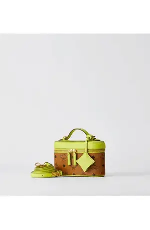 Mcm Mini Aren Vanity Case In Visetos Leather Mix