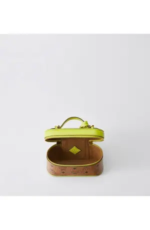 Mcm Mini Aren Vanity Case In Visetos Leather Mix