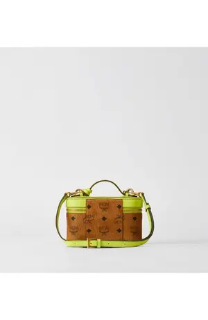 Mcm Mini Aren Vanity Case In Visetos Leather Mix
