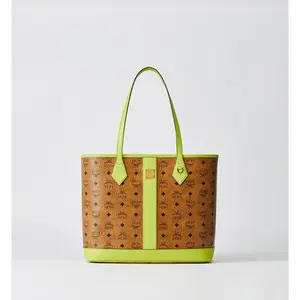 Mcm Medium New Liz Shopper In Visetos - Cognac