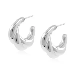 Côté Caché Croissant Du Matin Earrings - Silver