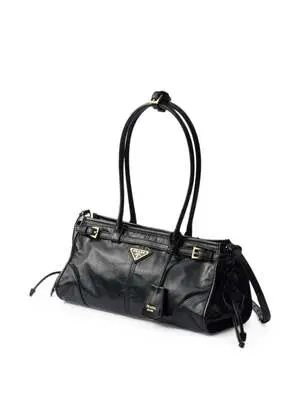 Prada Bonnie Medium Leather Handbag - Black