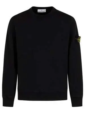 Stone Island Regular-fit Crewneck Sweatshirt With Raglan Sleeves - Black