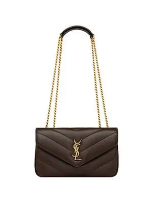 Saint Laurent Borsa Loulou Piccola In Pelle Di Vitello Trapuntata - Brown