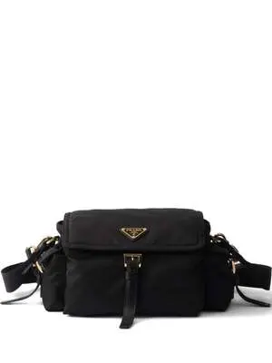 Prada Explore Medium Re-nylon Shoulder Bag With Flap - Black