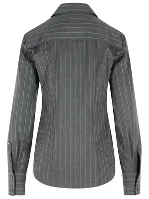 Sportmax Pepli' Tight Shirt In Medium Grey Wool