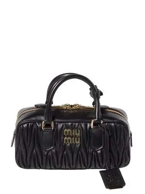 MIU MIU Arcadie Regular Matelassé Nappa Leather Bag - Black
