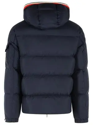 Moncler Navy Polyester Short 'lacfroid' Hooded Down Jacket