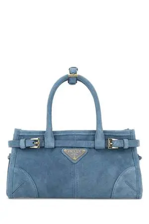 Prada Light Suede Mini Bonnie Handbag - Blue