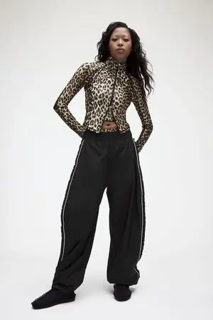 GANNI X Lululemon Ruffle-trim Textured Mr Pants Size - Black