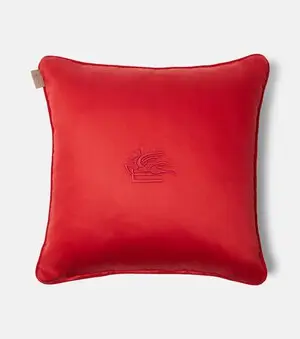 Etro Pegaso Paisley Cotton Cushion - Red