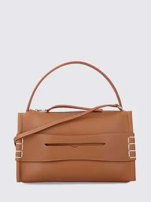 JW Anderson Loafer Smooth Calfskin Leather Handbag With Contrast Stitching - Brown