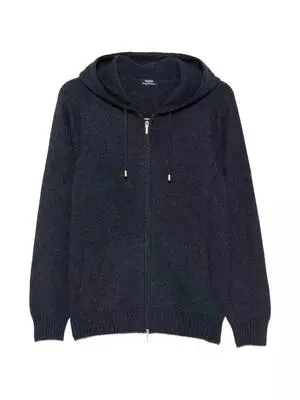 BARBA NAPOLI Zip-up Hooded Cardigan - Blue