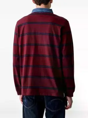LEVI'S Striped Denim-collar Rugby Polo Shirt