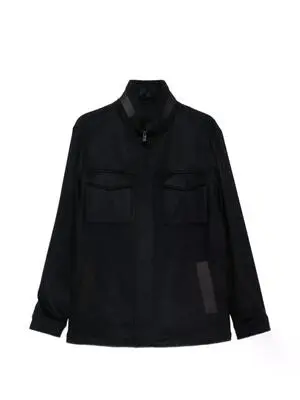 Corneliani Flap-pocket High-neck Jacket - Blue