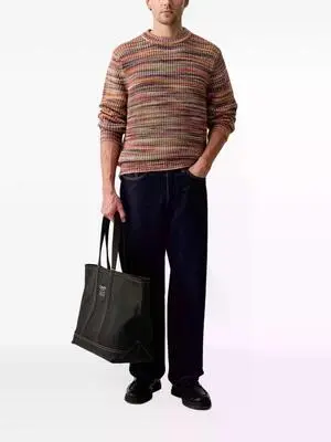 LES DEUX Striped Chunky-knit Sweater