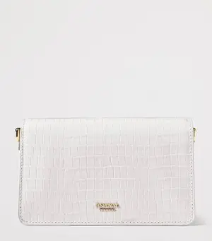 ASPINAL OF LONDON Leather Croc-embossed Eliza Clutch Bag