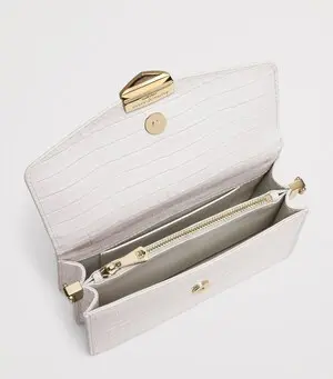 ASPINAL OF LONDON Leather Croc-embossed Eliza Clutch Bag