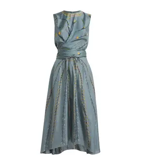 Altuzarra Silk Penny Midi Dress - Blue
