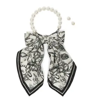 Marina Rinaldi Scarf Necklace And Clip-on Earrings Set - White