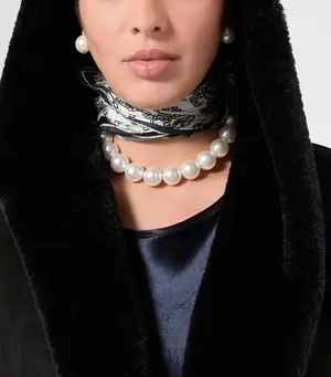 Marina Rinaldi Scarf Necklace And Clip-on Earrings Set