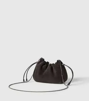 Brunello Cucinelli Suede Drawstring Cross-body Bag