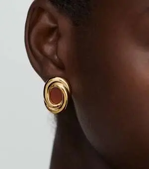 Monica Vinader Gold Vermeil And Jasper Gemstone Ochre Earrings - Red