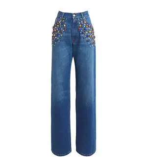 Stella McCartney Embellished Straight Jeans - Blue