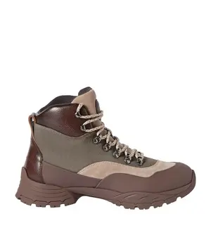 Brunello Cucinelli Leather Lace-up Hiker Boots - Beige