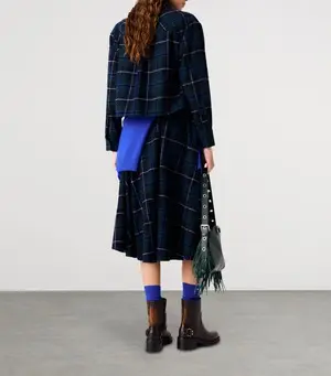 Maje Cropped Tartan Shirt