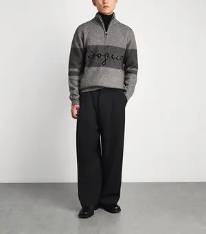 Bogner Yak Wool Quarter-zip Loris Sweater - Grey