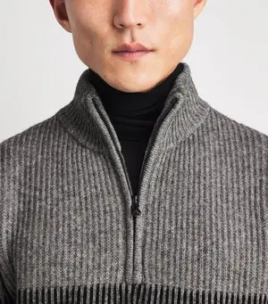 Bogner Yak Wool Quarter-zip Loris Sweater - Grey