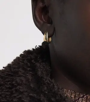 JENNIFER MEYER Mini Yellow Teardrop Huggie Earrings