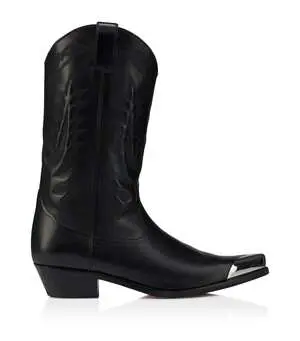 CHRISTIAN LOUBOUTIN Santiagus Leather Boots - Black