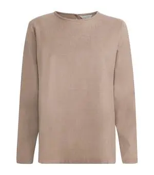 Max Mara Cashmere-blend Long-sleeve Shirt - Beige
