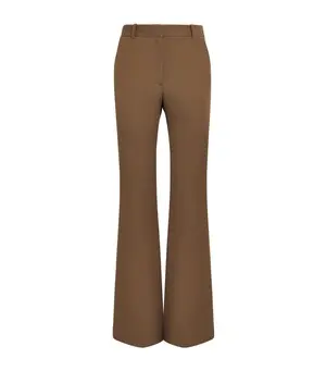 JOSEPH Stretch-gabardine Tafira Flared Trousers - Brown