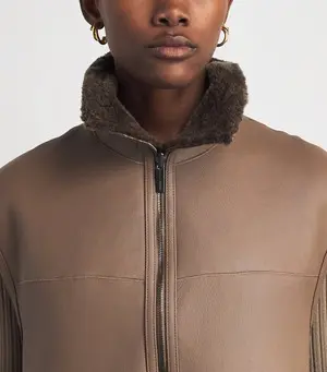 JOSEPH Textured Shearling Reversible Nico Gilet
