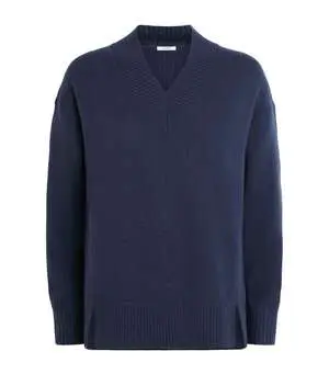 JOSEPH Cashmere V-neck Zinnia Sweater - Blue