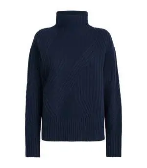 JOSEPH Merino Wool Ribbed Isabel Sweater - Blue